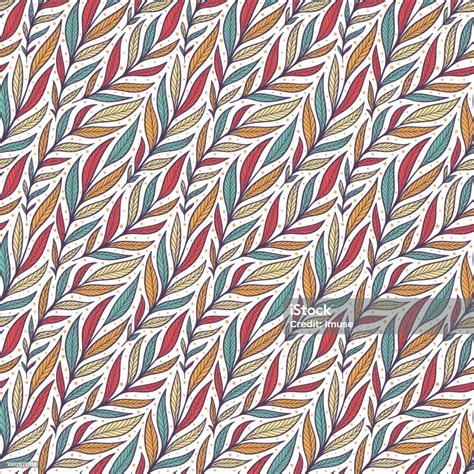 손 장식 꽃 장식으로 그려진된 패턴입니다 양식에 일치 시키는 다채로운 분기 합니다 여름 봄 배경 자연 컬렉션입니다 벡터 일러스트 레이 션 0명에 대한 스톡 벡터 아트 및