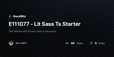 E111077 Lit Sass Ts Starter Stackblitz
