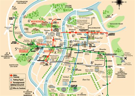 Carte De Lyon Plan Vacances Arts Guides Voyages