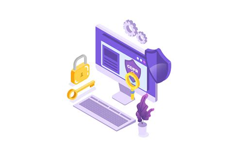 일반 데이터 보호 규정gdpr 아이소메트릭 개념입니다 벡터 일러스트입니다 개인정보보호 규정에 대한 스톡 벡터 아트 및 기타