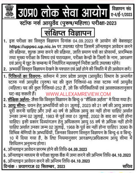 UPPSC Staff Nurse Recruitment All Exam Review