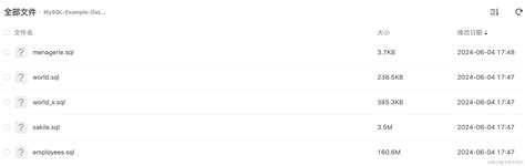 Mysql 示例数据库大全mysql 官方提供了好几个示例数据库，在 Mysql 的学习、开发和实践中具有非常重要的作用 掘金