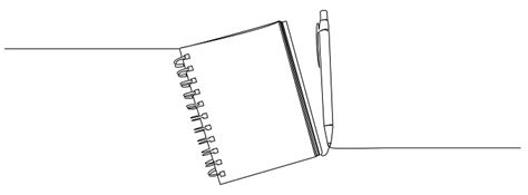 Dessin Continu Dune Seule Ligne Du Blocnotes En Spirale Et Du Stylo