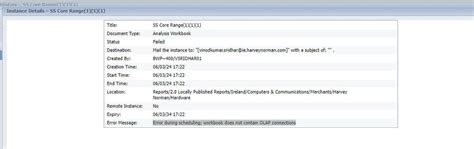 Error During Scheduling Workbook Does Not Contain Sap Community