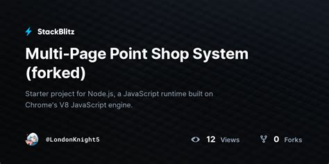 Multi Page Point Shop System Forked Stackblitz