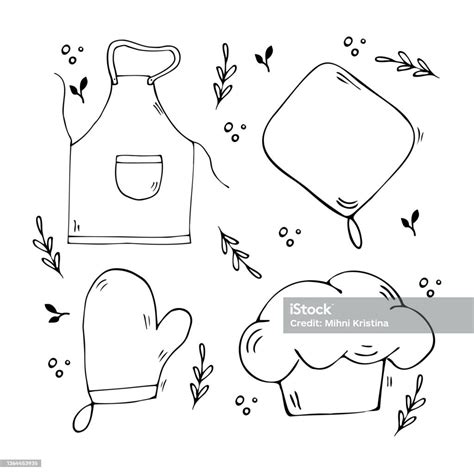 손으로 그린 낙서 부엌 기구 세트 주방 조리 도구 및 가전 제품 주방 용품 기구 아이콘 컬렉션 0명에 대한 스톡 벡터 아트 및