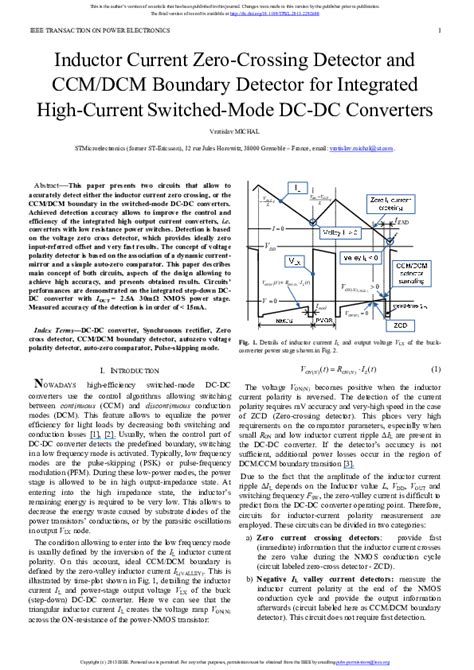 pdf inductor current zero crossing detector and ccm dcm boundary