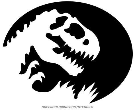 Scary Dinosaur Stencil Free Printable Papercraft Templates