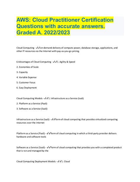 Aws Cloud Practitioner Certification Questions With Accurate Answers
