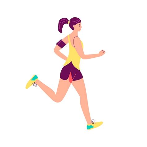 Una Chica Sale A Correr Por La Mañana Vector Premium