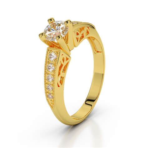 Goldplatinum Round Cut Diamond Engagement Ring Agdr 1187