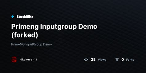 primeng inputgroup demo forked stackblitz
