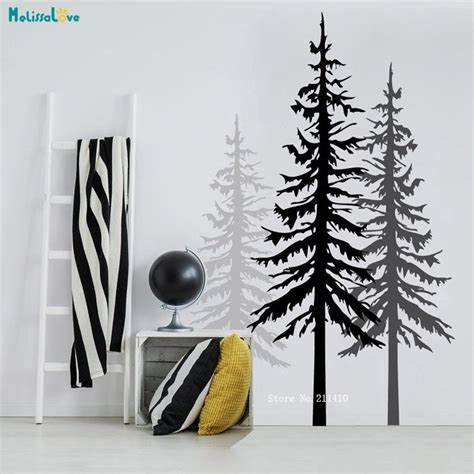 Pine Tree Wall Decals 3 Colors Large Set Of Three Grandado