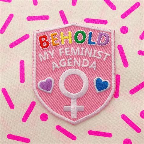 Behold My Feminist Agenda Iron On Patch Embroidered Patch Etsy