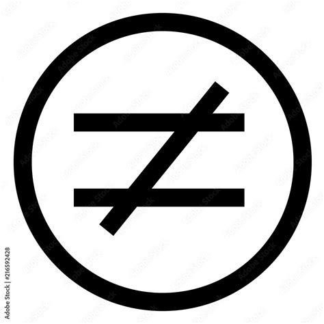 Not Equal Sign Flat Style Not Equal Icon Illustration Isolated On
