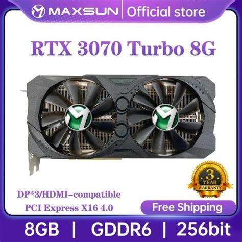 Maxsun การ์ดเกม4 0 Gddr6สำหรับเล่นเกม การ์ดจอ Rtx 3070 8g Gpu Nvidia 256bit Dp 3 Pci X16ด่วน