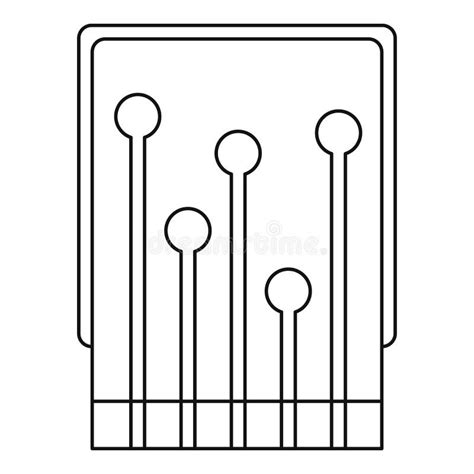 Computer Processor Icon Outline Stock Vector Illustration Of Circuit