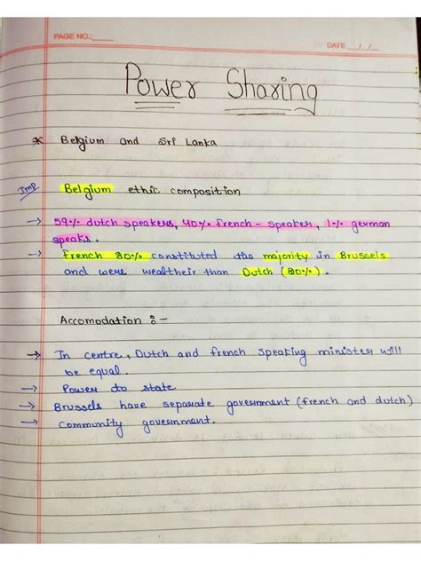 Power Sharing Class 10 Pdf