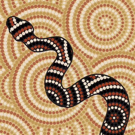 Foto Acerca Pintura Aborigen Abstracta Del Punto De La Serpiente En Formato Del Vector
