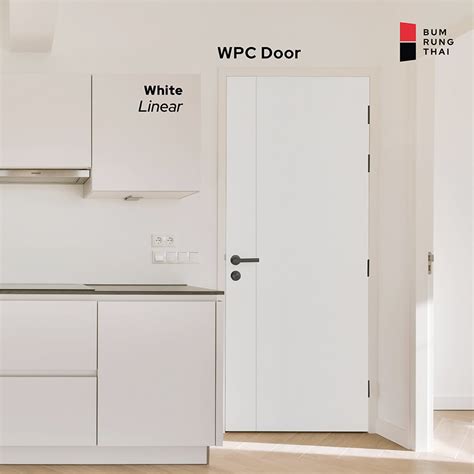Wpc Door ประตูกันน้ำ กันปลวก ทำสีสำเร็จ White Bumrungthai