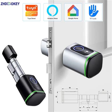 Tuya Bluetooth Ttlock App Biyometrik Parmak Izi RFID Kart Euro Silindir
