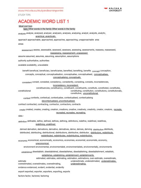 Academic Word Sublist 1 Pdf Economics Economies