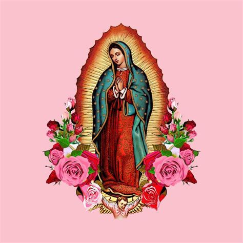 Virgin Mary With Roses Wallpaper
