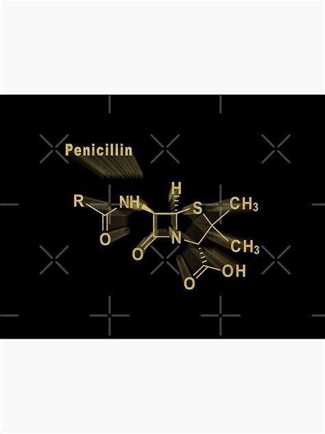 Penicillin Antibiotic Drug Structural Chemical Formula Gold Premium