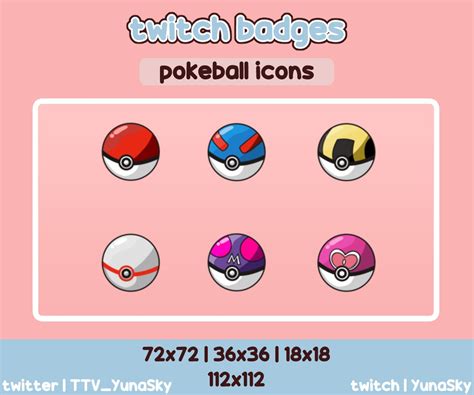 Pokemon Pokeball Sub Badges Bit Badges Twitch Youtube Etsy