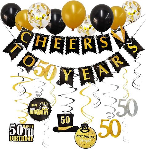 Guasslee 50th Birthday Party Decoration Kit Cheers To 50 Years Birthday