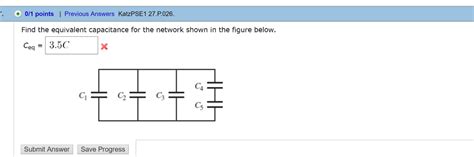 Solved Find The Equivalent Capacitance For The Network Shown