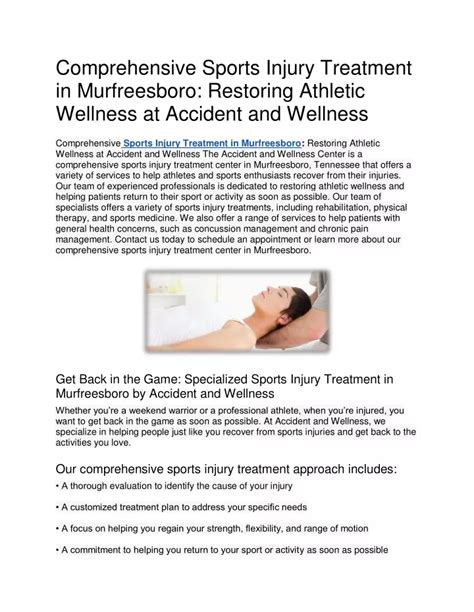 Ppt Comprehensive Sports Injury Treatment In Murfreesboro Powerpoint