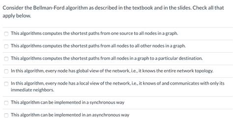 Solved Consider The Bellman Ford Algorithm As Described In Chegg