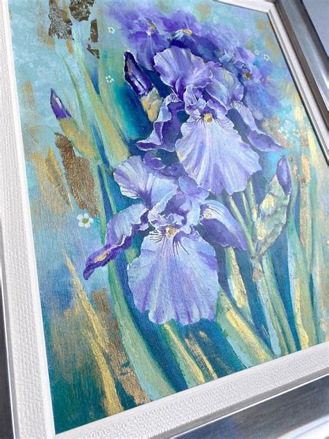 Tablou Flori De Iris・pictura Cu Flori・flori în Arta Modernă・pictură