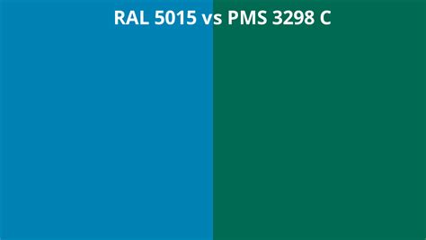 Ral 5015 Vs Pms 3298 C Ral Colour Chart Uk