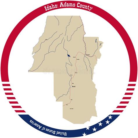 Map Of Adams County In Idaho Usa Stock Vector Illustration Of