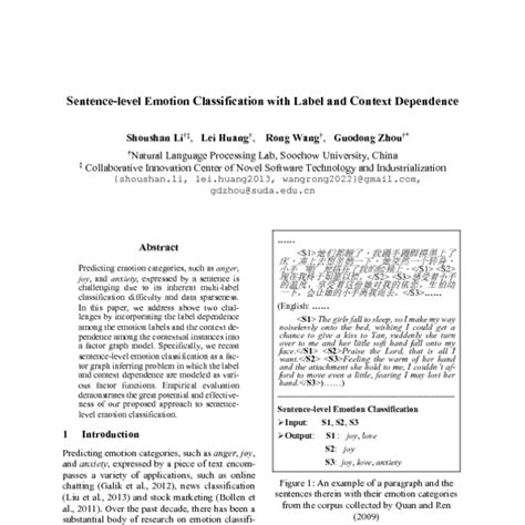 Sentence Level Emotion Classification With Label And Context Dependence