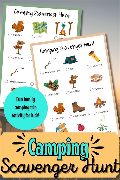 Camping Scavenger Hunt Printable Camping Nature Hunt Etsy Australia