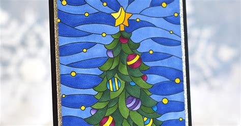 Stained Glass Christmas Tree Merry Christmas Everyone Newamped2stamp