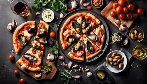 Pizza Seafood Mussels Premium Ai Generated Image