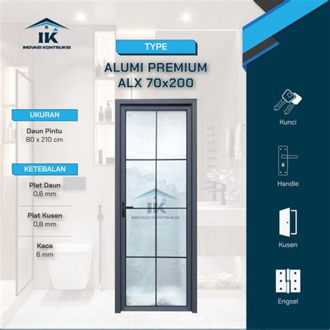 Jual IK ALUMI PREMIUM ALX 70X200 Set Pintu Kamar Mandi Aluminium
