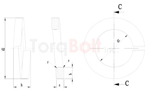 Din 127 Rectangular Section Spring Washers Dimensions Standards