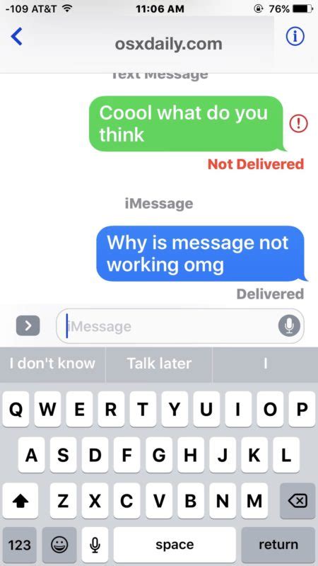 failed text messages iphone