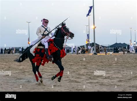 Desert Safari Camel Ride Festival In Abqaiq Dammam Saudi Arabia Stock