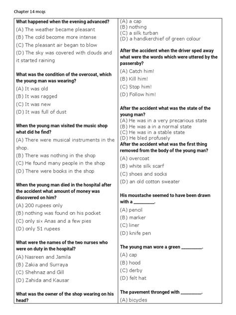 Chapter 14 Mcqs With Answrs Pdf Clothing Fashion