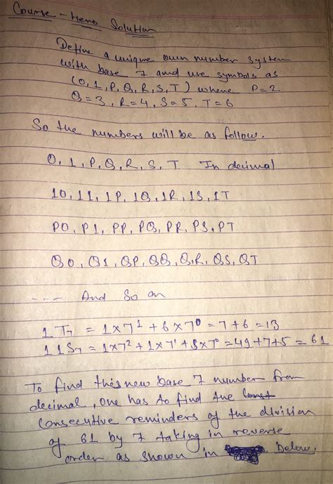 Solved Briefly Describe The Steps Used Develop A Number System Hence Course Hero