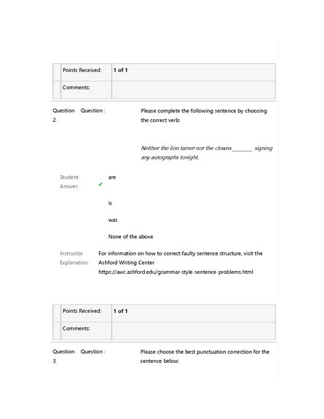 Solution Eng121 Ashford Week 2 Correction Of Faulty Sentence Structure