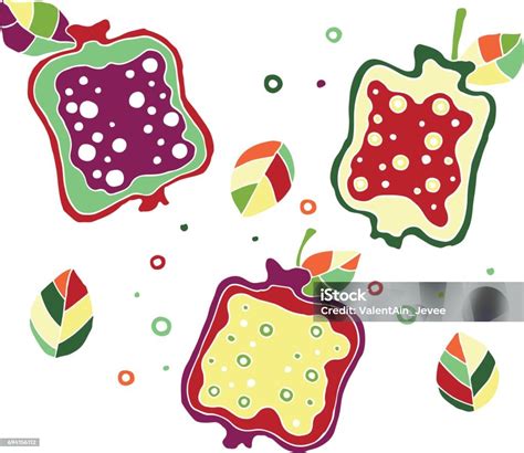 벡터의 세트 손 그려진된 유치 한 육즙 과일 잎 씨앗 귀여운 아이가 석류를 삭제합니다 낙서 스케치 만화 스타일 그래픽 일러스트 레이 션 건강한 식생활에 대한 스톡 벡터 아트