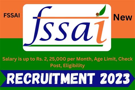 Fssai New Recruitment 2023 Salary Is Up To Rs 2 25000 Per Month