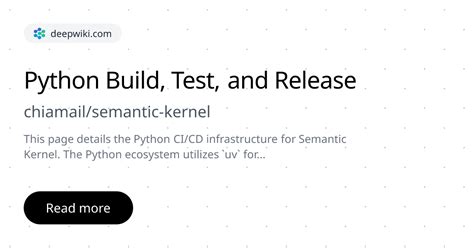 Python Build Test And Release Chiamailsemantic Kernel Deepwiki